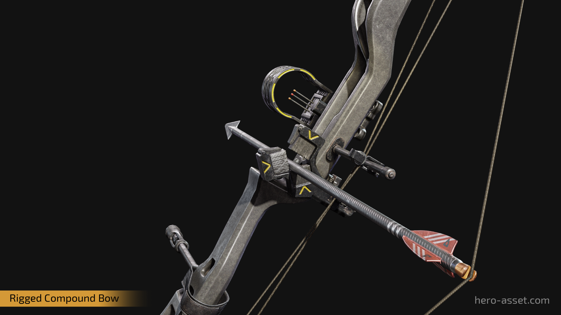 Compound Bow and Arrows - Rigged - Hero Asset